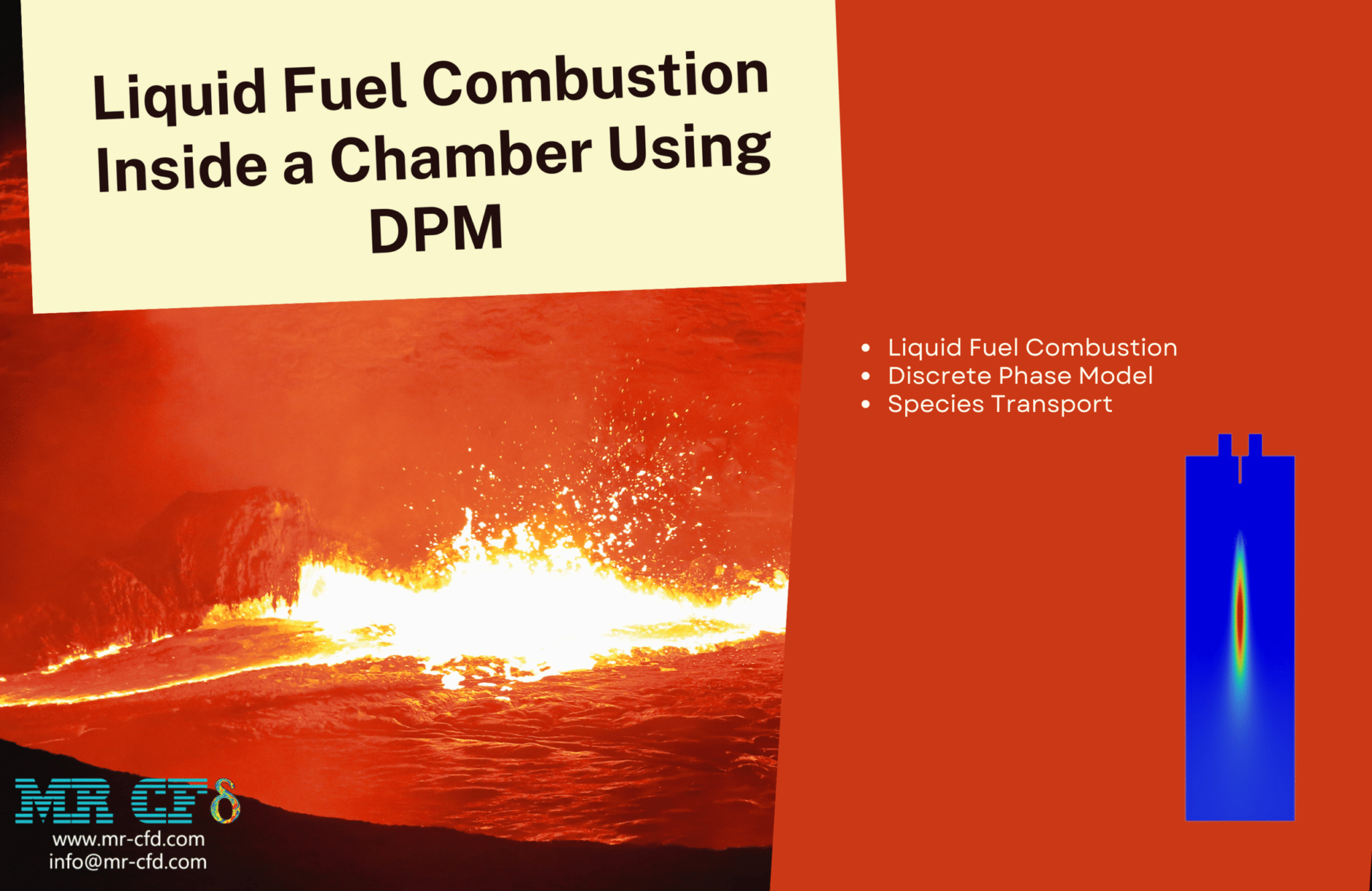 Liquid Fuel Combustion Inside a Chamber Using DPM - MR CFD