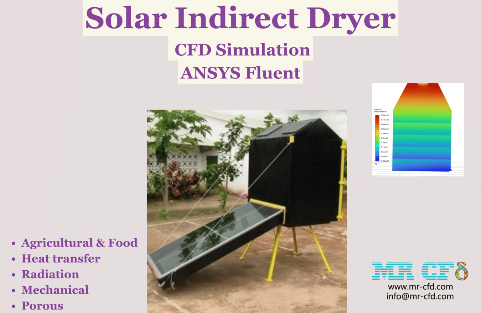 Solar Indirect Dryer CFD Simulation, ANSYS Fluent