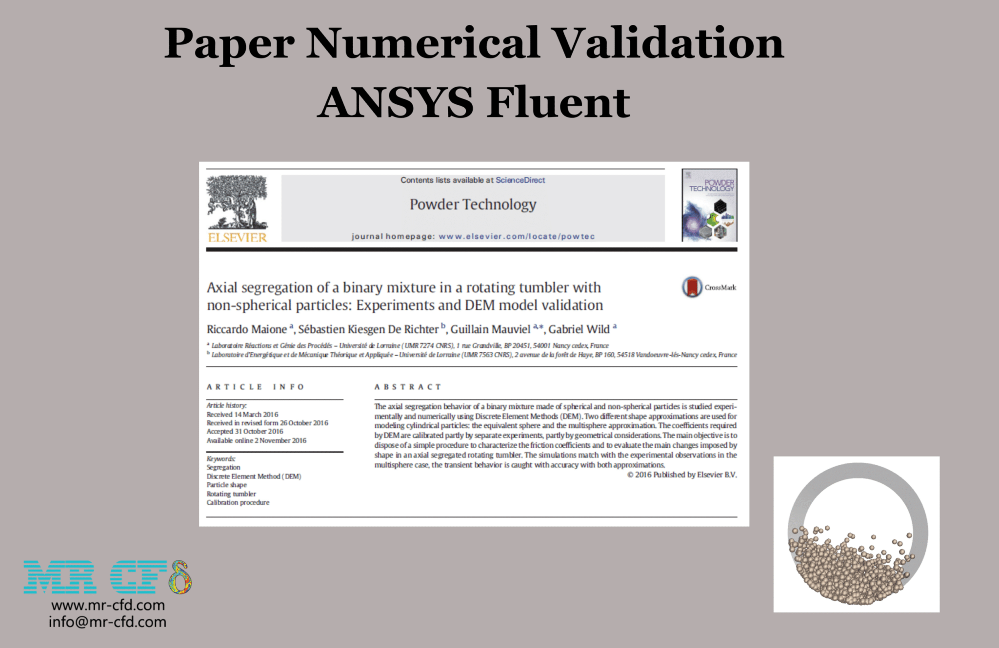 Axial Segregation of a Binary mixture in a rotating tumbler, DEM, Paper ...