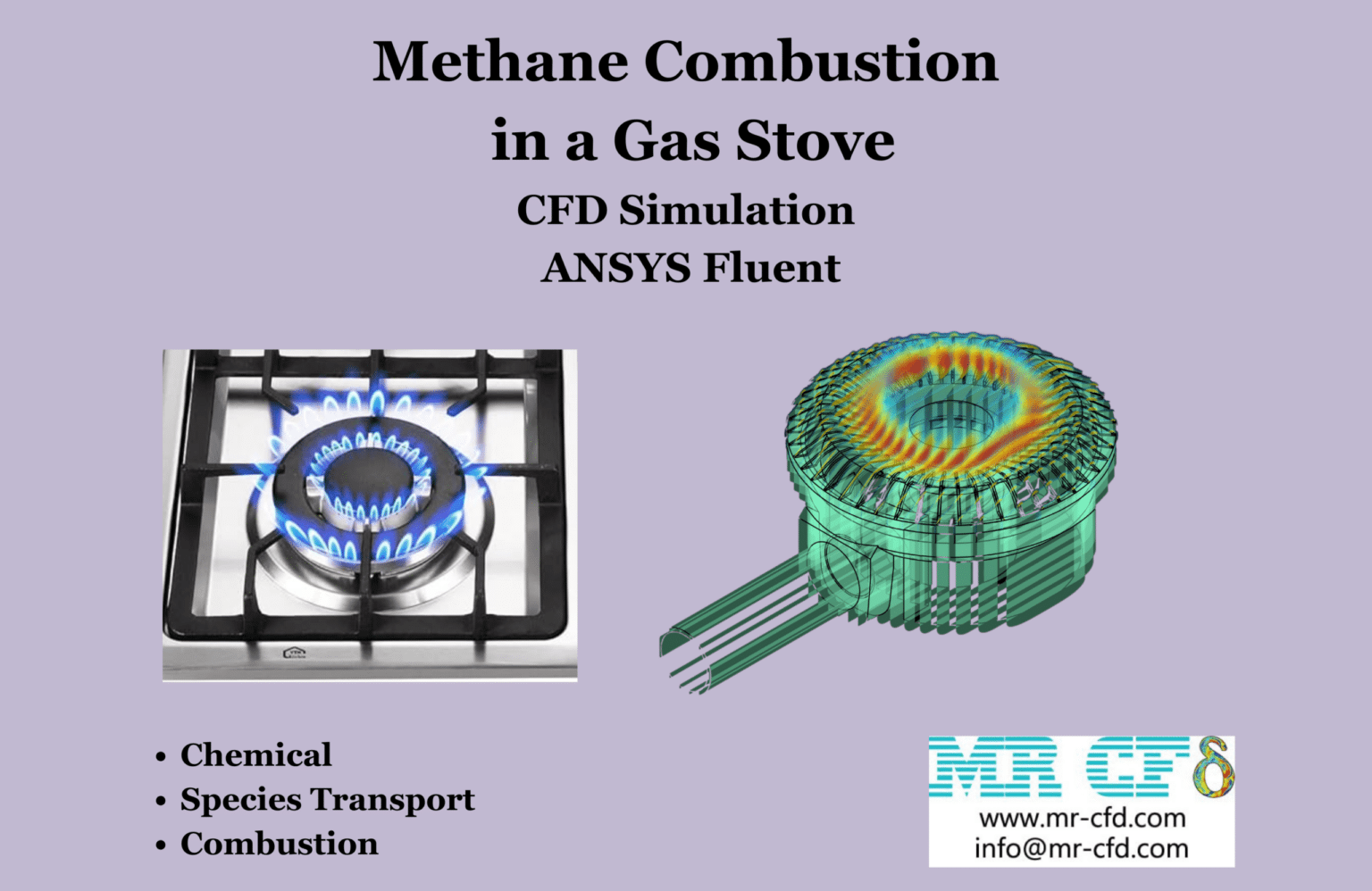Methane Combustion in a Gas Stove CFD Simulation, ANSYS Fluent - MR CFD