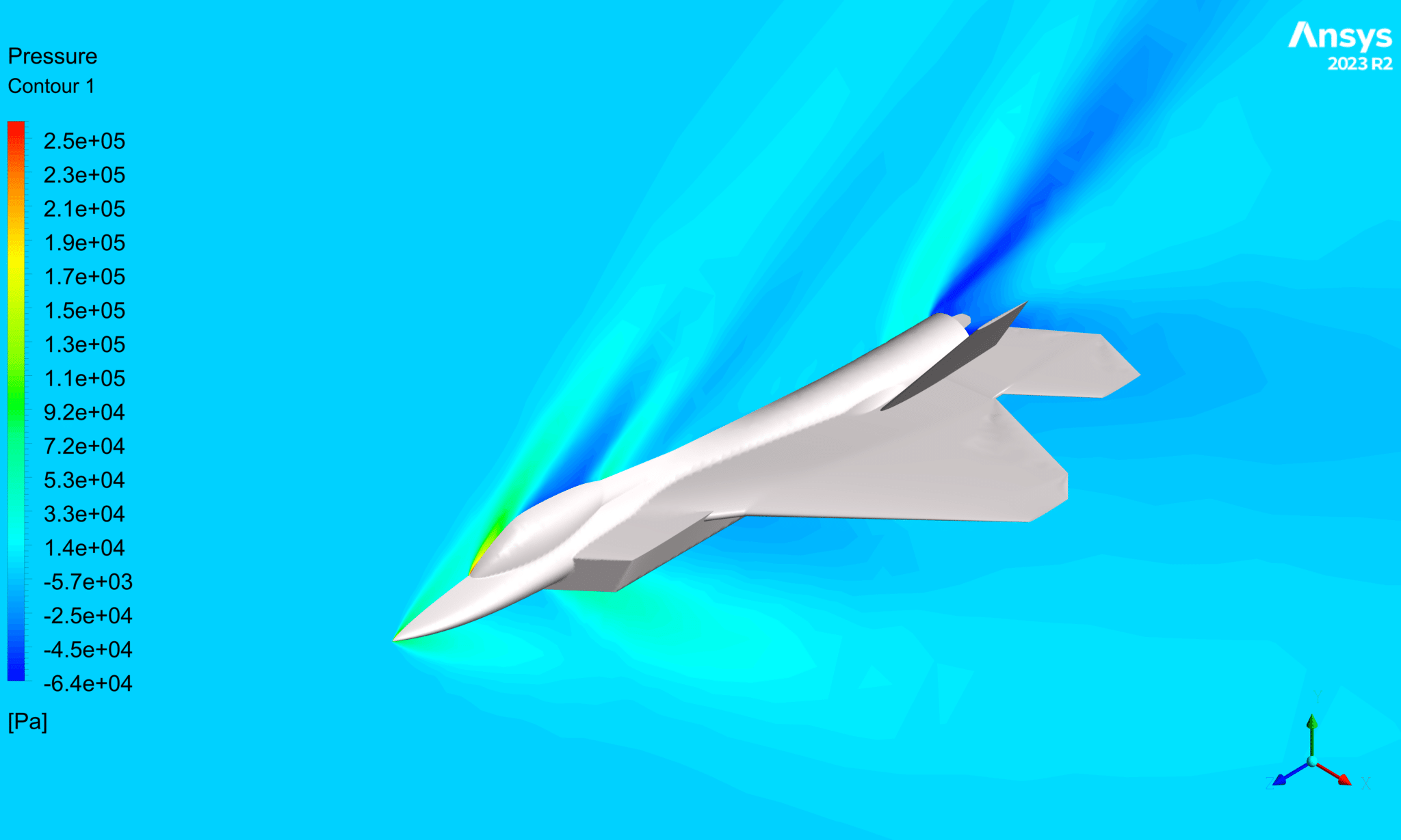 F-22 Aircraft CFD Simulation, ANSYS Fluent - MR CFD