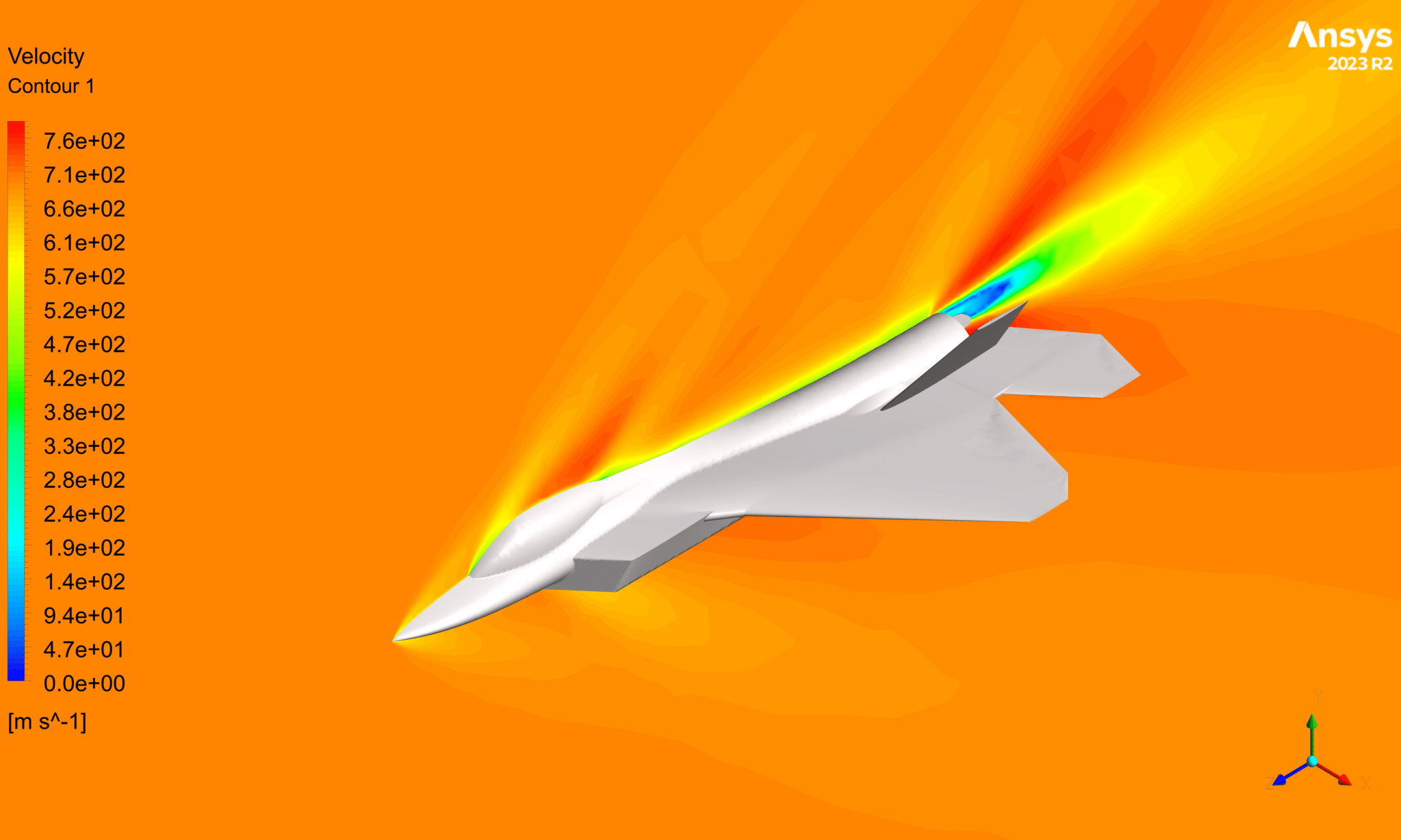 F-22 Aircraft CFD Simulation, ANSYS Fluent - MR CFD