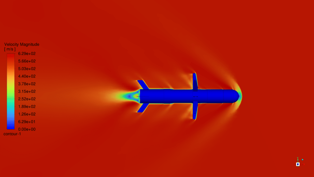 Aerodynamic CFD Simulation of Javelin Rockets, ANSYS Fluent - MR CFD