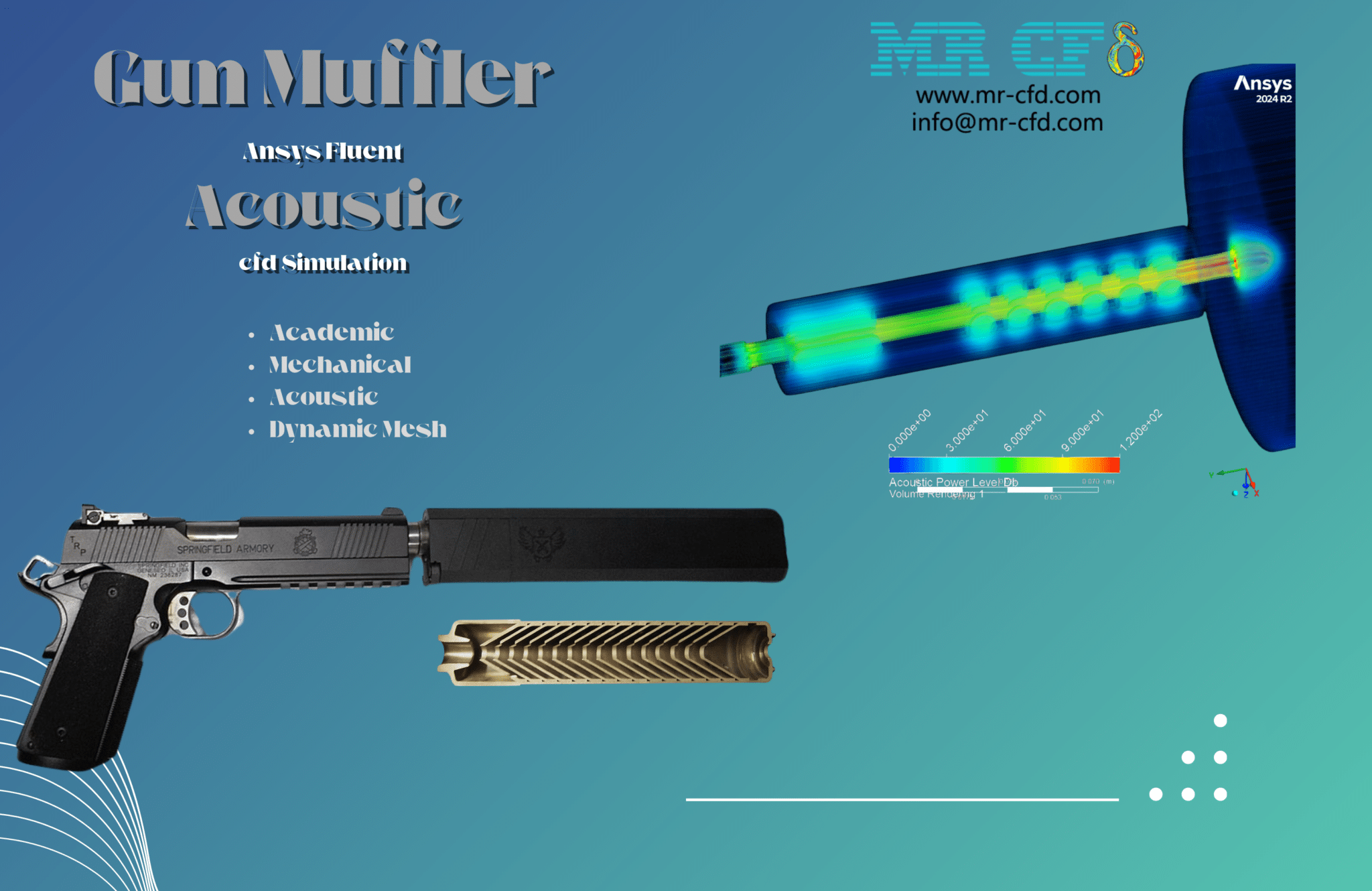 gun muffler-ansys-fluent-acoustic-simulation