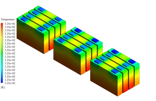 Battery Module Pack, Pack Builder, ANSYS Fluent CFD Simulation - MR CFD