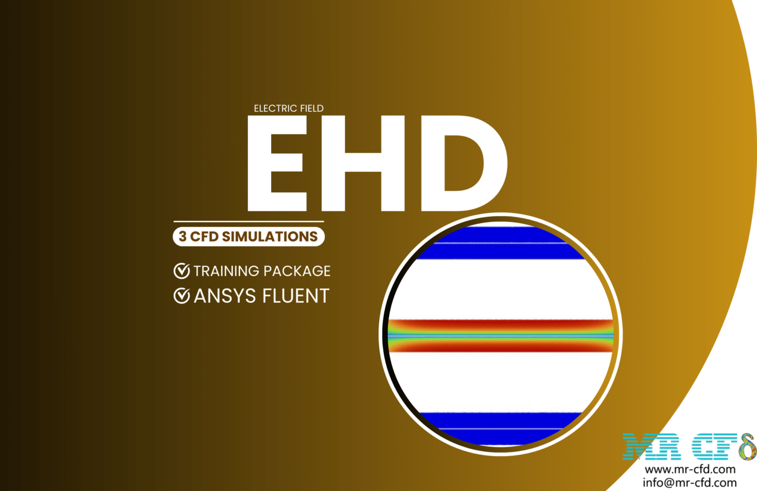 EHD (Electric Field): ANSYS Fluent Training Package, 3 CFD Simulations ...
